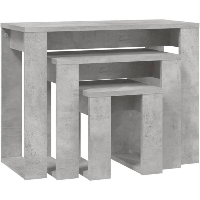 Tables Gigognes - TRAHOO - Gris Béton Bois - Design Contemporain ...