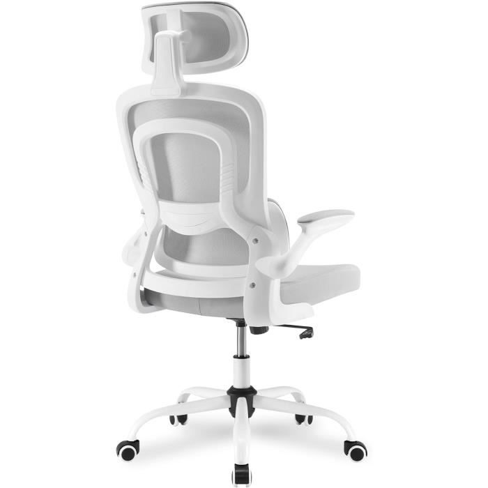 Chaise De Bureau, Nylon, Blanc, Headrest[W1519] - Cdiscount Maison