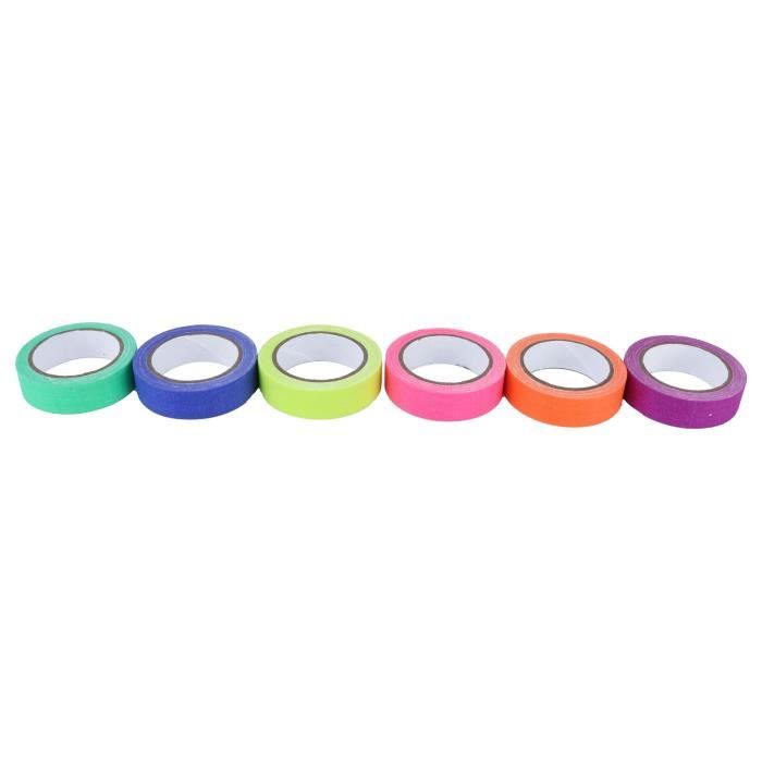 Ruban Adhésif Fluorescent UV en Coton 6 Couleurs - VBESTLIFE - 15mm x ...