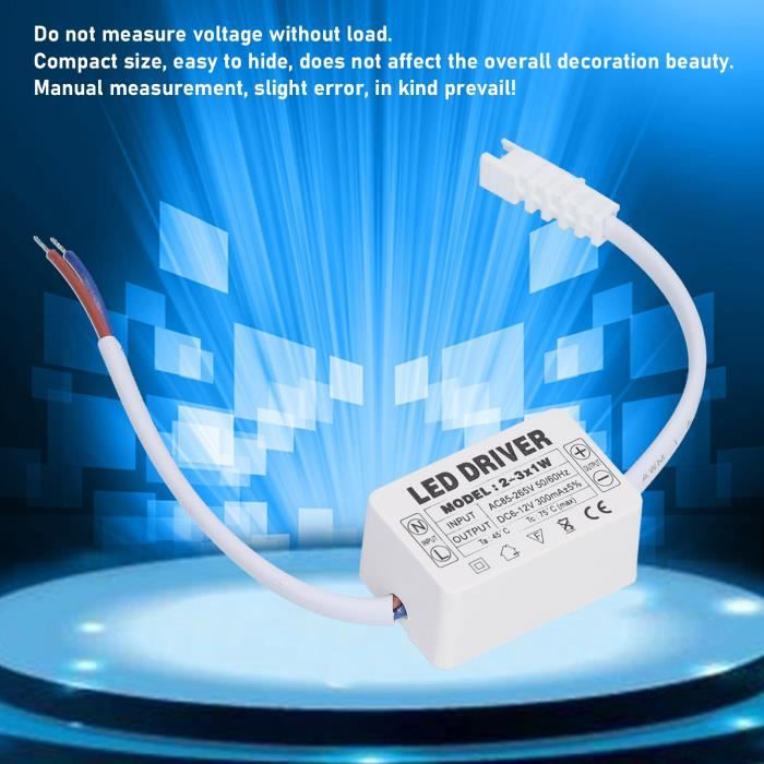 Pilote LED - VBESTLIFE - 300mA - AC 85-265V - Sortie 6-12V DC - Compact ...