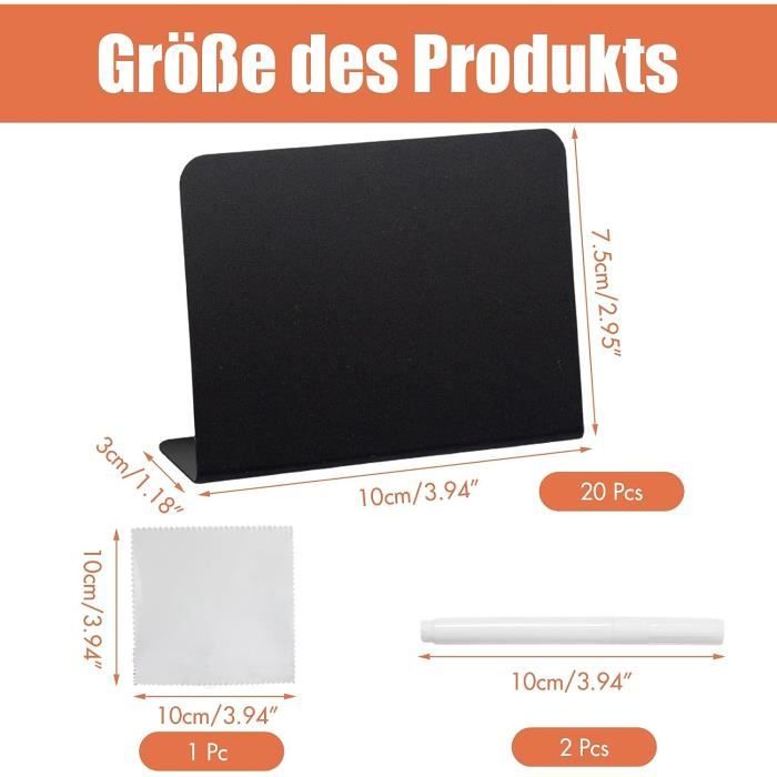 20 Set Mini Ardoise Craie Tableau Noir Effacable Avec 2*Marqueurs Et 1 ...
