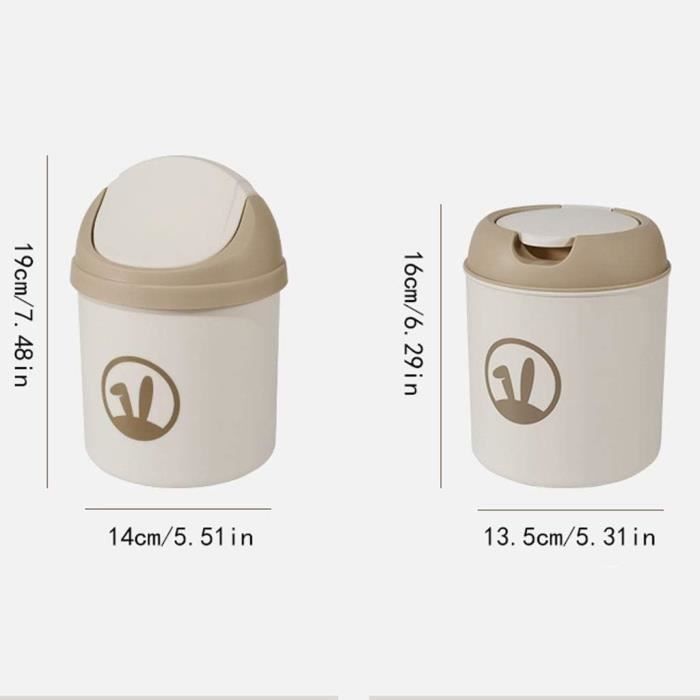 Poubelle Trash Bin Plastique Petit Bureau Minuscule Countertop Garbage ...