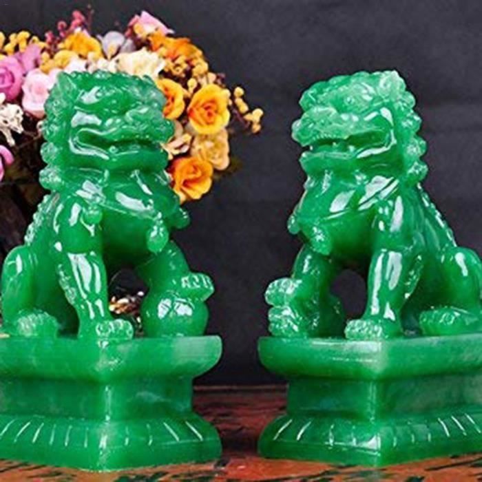 Statue deco,Statue du Lion gardien du chien Fu Foo,ornement Feng Shui ...