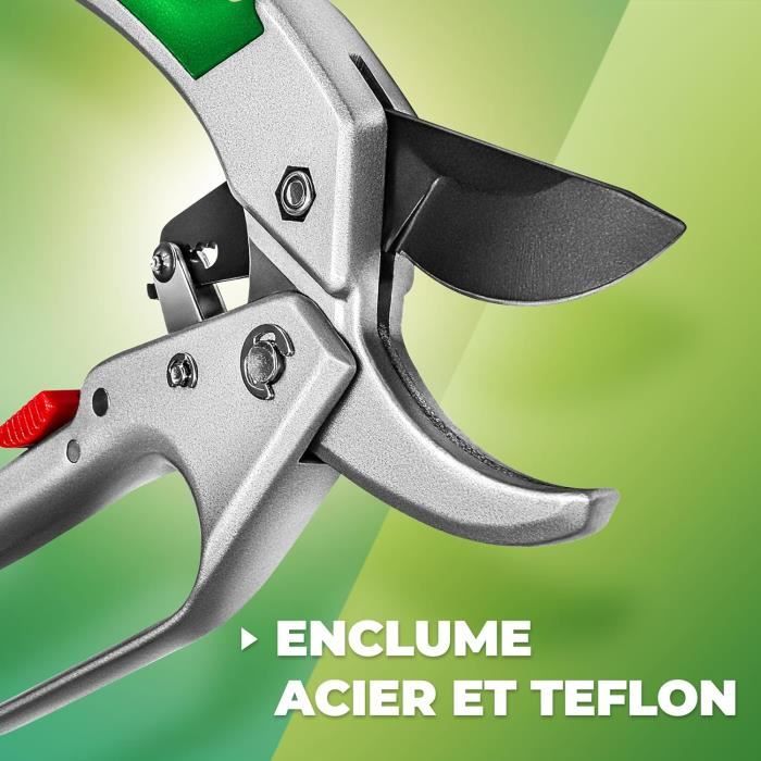 Sécateur de jardin professionnel avec cliquet automatique et enclume ...