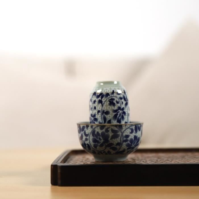 SERVICE A THE,Style H--tasse à thé en céramique bleu blanc, wenxiang ...