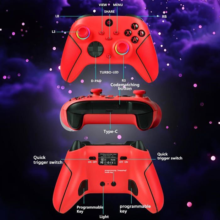 Manette Xbox One, Manette Sans Fil Xbox Series X & S/Xbox One/Elite ...