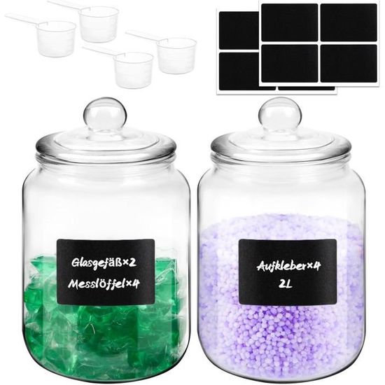 Distributeur Lessive Liquide, Lot De 2, Verre De 2 L Distributeur De ...
