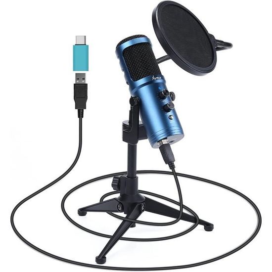 Microphone USB à Cardioïde Condensateur pour PC, PS4 et Mac avec ...