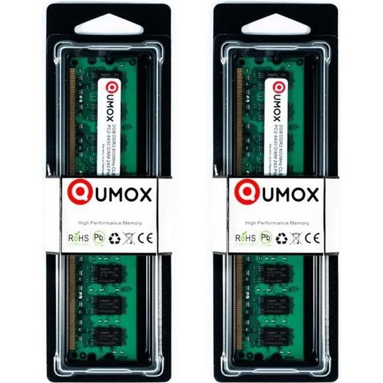 Mémoire RAM DDR2 - QUMOX - 2x2Go - 800MHz - 4Go - DIMM pour ordinateur de bureau - Achat / Vente ...