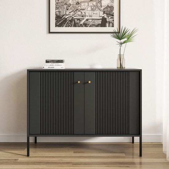 Commode - VIVALDI - ISEO 2D - Noir - 2 tiroirs - Design contemporain ...