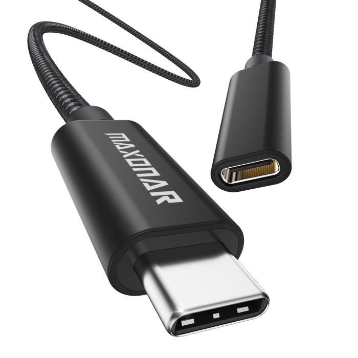 Câble d'extension USB C 2Pack Type C Rallonge mâle à femelle USB 3.2 ...