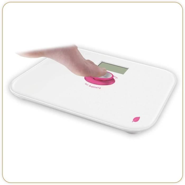 Kinetic Blanc - Fuschia - Pèse-personne sans pile - Ecologique grâce ...