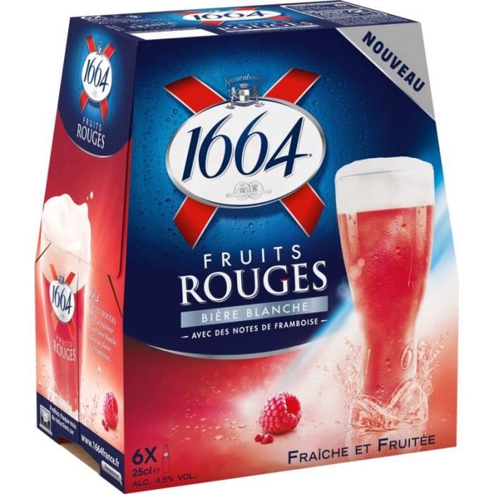 1664 Bière blanche - Bouteille - Arômatisée fruits rouges - Alc. 4,5% ...