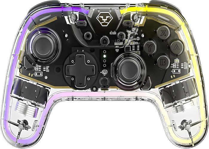 Manette Pro Sans Fil Rgb Transparente 2,4G + Adaptateur Inclus Pour ...