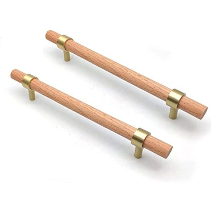 Poigne de meuble en Bois 6 pice Poigne en bois-poignes de placard en ...