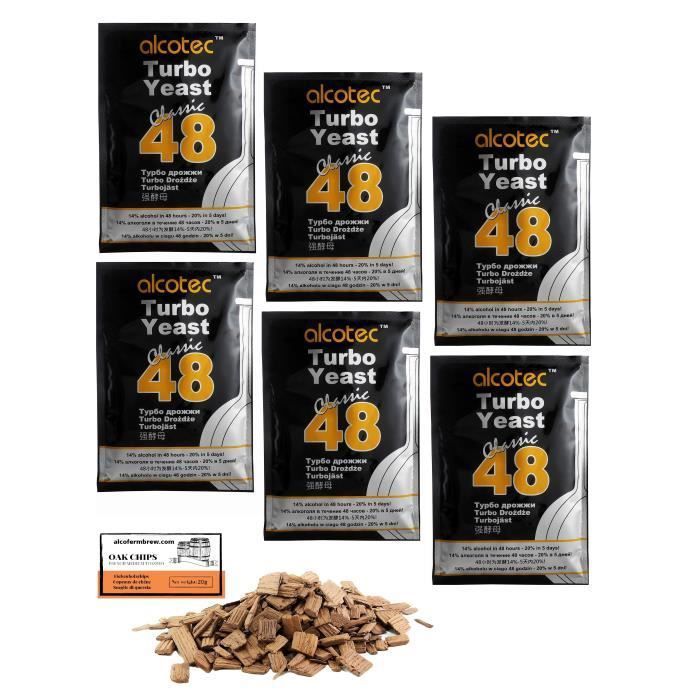 6 x Turbo Levure - Alcotec Classic 48-130g, Levure de fermentation ...