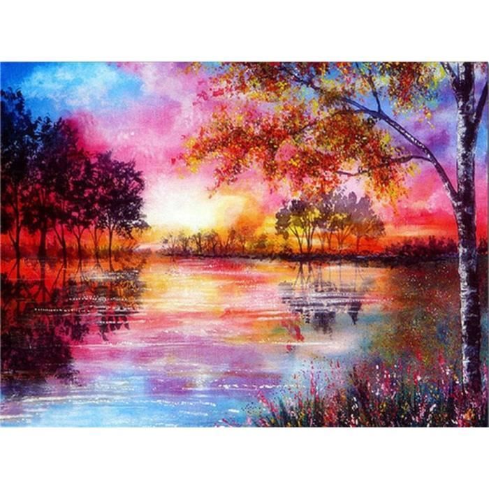 Broderie Diamant Rivière De La Forêt,Diamond Painting Grand Format ...