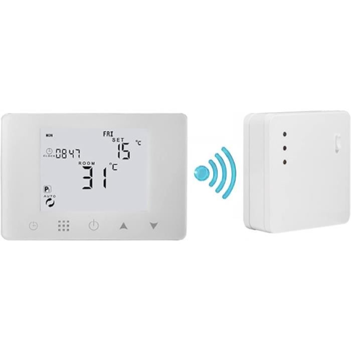 Kit Thermostat Sans Fil Rf Wifi, Thermostat Wifi À Batterie, Compatible Avec Alexa Google, Pour ...