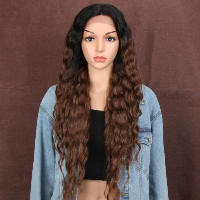Perruques Lace Front Wigs Synthetique 76Cm Longue Perruque Ondulée ...