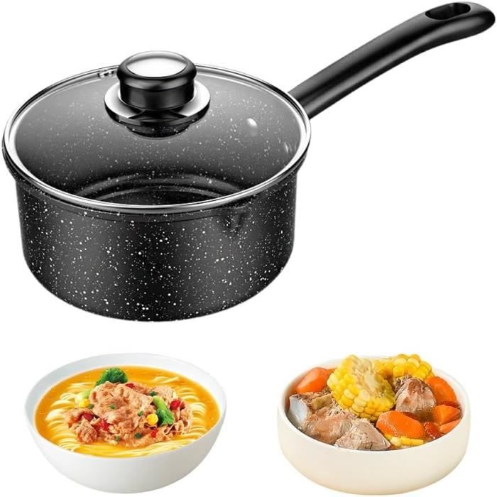 Casserole anti-adhésive avec couvercle, 16 cm, pour induction ...
