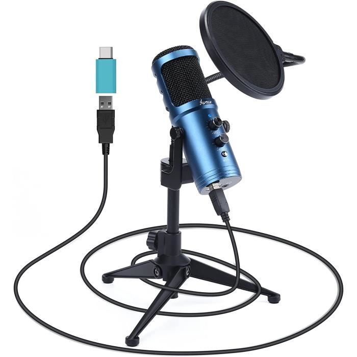 Microphone USB à Cardioïde Condensateur pour PC, PS4 et Mac avec ...