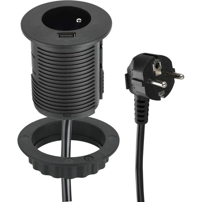 Bloc Multiprise Encastrable Compacte avec 1 Prise + 1 Port USB 2.0A ...
