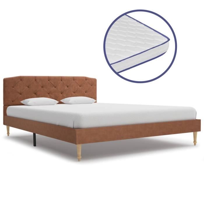 5597•NEU 2022® MEUBLE Lit Complet adulte 140 x 200 cm - Sommier inclus ...