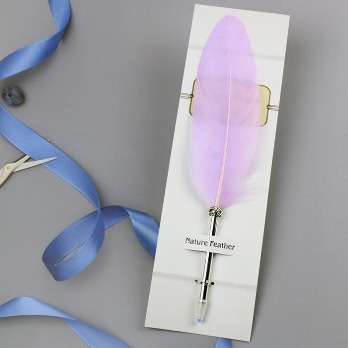 Stylo,Stylo à bille en forme de plume,14 couleurs,à la mode,pour cadeau ...