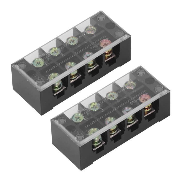 Cikonielf bornier avec couvercle Bornier à double rangée de bornes à ...