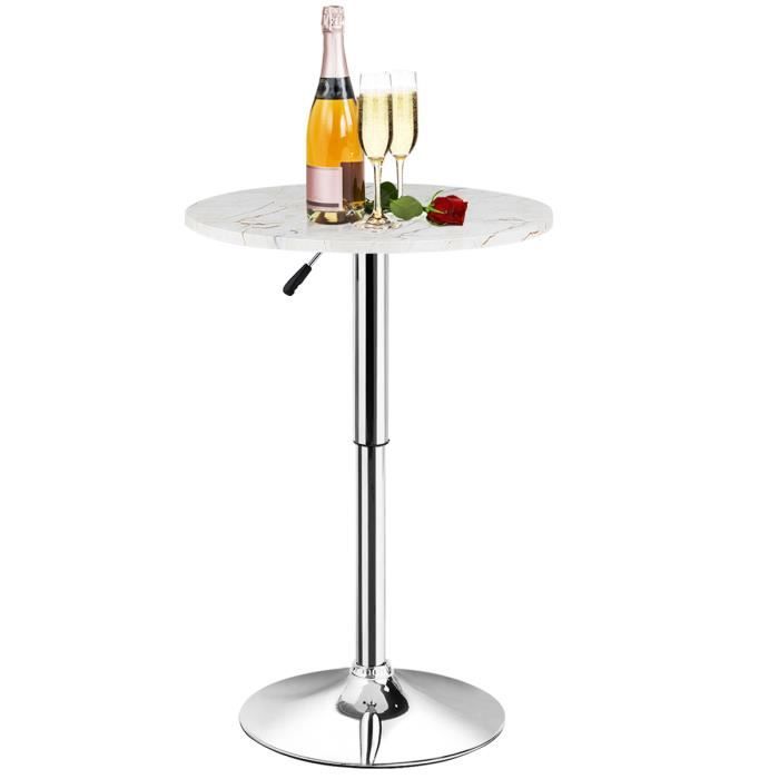 COSTWAY Table de Bar Haute Ronde-Ø 60cm-Style Scandinave avec l ...