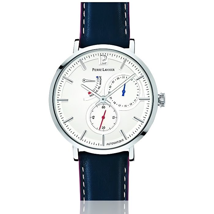 Montre automatique homme - PIERRE LANNIER - Collection Evidence - Bracelet cuir bleu Mouvement ...