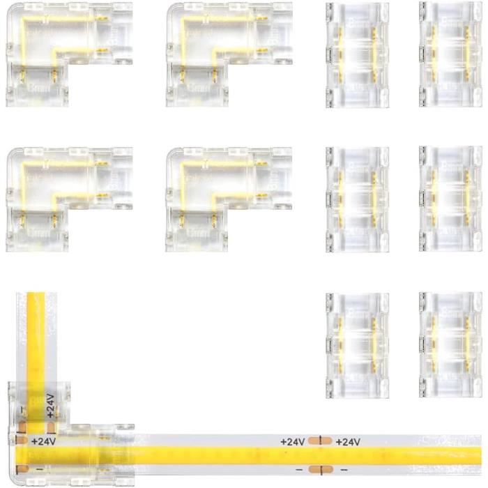 2 Pin Connecteur Led Bande Cob 12V 24V Pour Led Cob De 8Mm, 6 Pièces ...