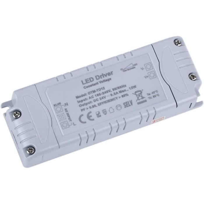 Transformateur Ip44 24V 0.5A 12W Gradation Triac Pilote, Mini ...