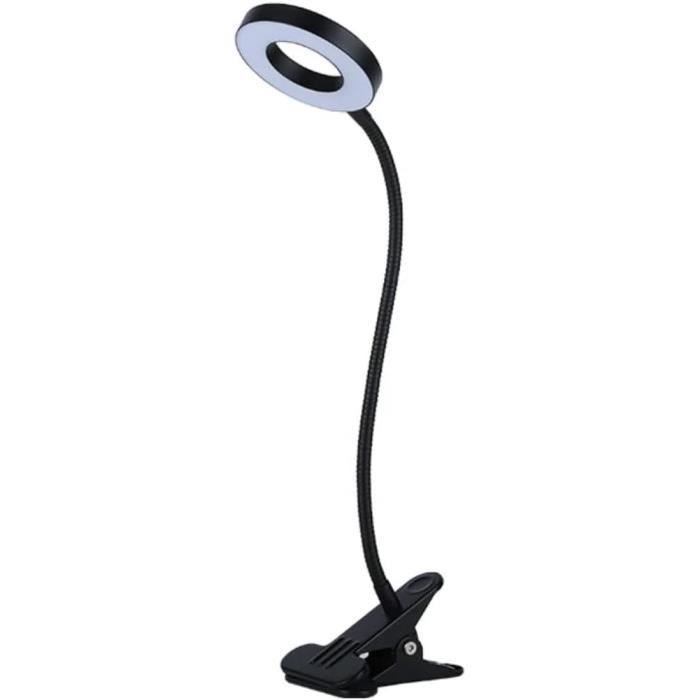 Lampe Flexo Led Bureau Blanc NICE 9W, 3 températures lumière, pince ...