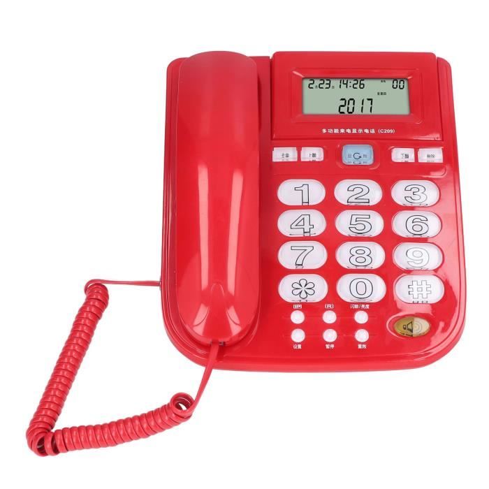 Téléphone de bureau filaire Téléphone fixe filaire avec grosse sonnerie ...