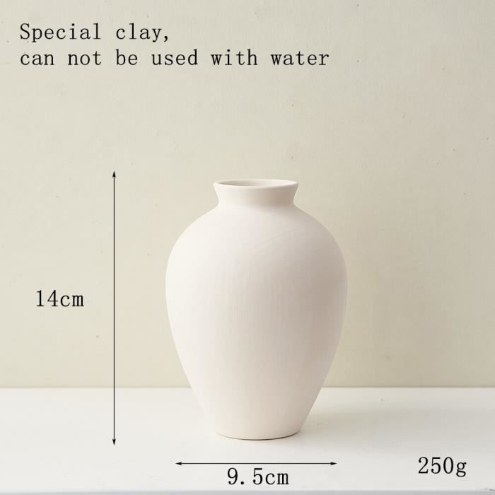 VASE,Plain pottery-5--Vase en céramique blanc, décoration nordique pour ...