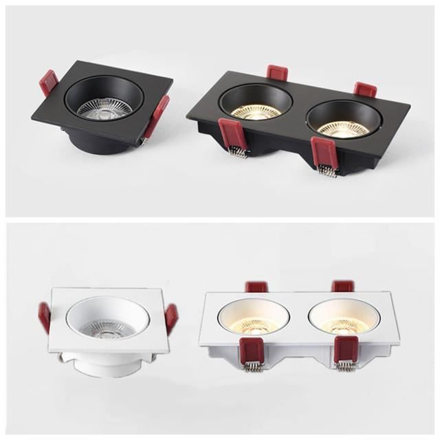 Downlight,4000K-2X15W-Black--Spot lumineux LED encastrable avec ...