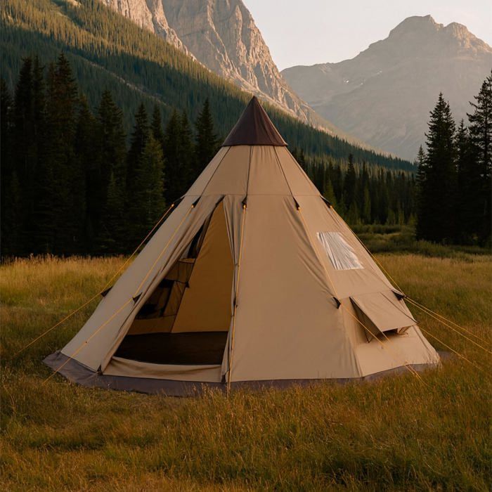 CampFeuer Tente tipi pour 4 personnes "Spirit" Tente tipi d'extérieur étanche Tente de camping ...