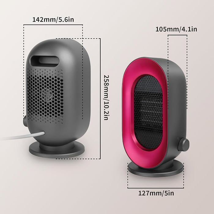Petit Chauffage appoint 900W, Mini Radiateur Electrique avec 3 Modes ...