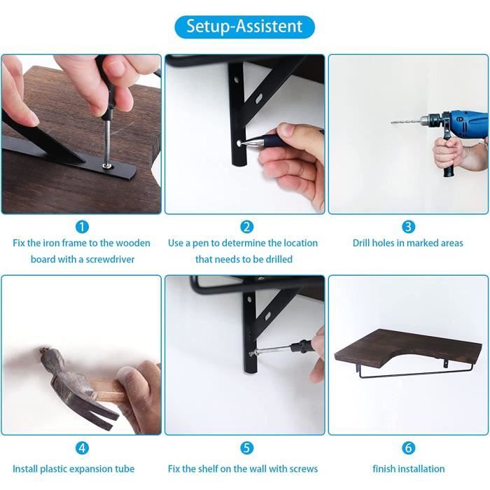 Etagere Murale Bois,Lot de 2 Etagere Angle,étagère d'angle Flottante ...