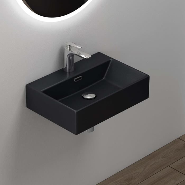 Mai & Mai Vasque à Poser 51x36x13cm Lavabo en Céramique Noir Mat ...