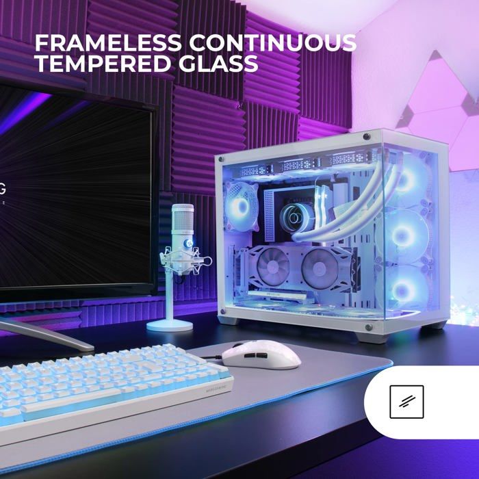 Boîtier de jeu - Mars Gaming - MCV4 - Blanc - E-ATX - Verre trempé sans ...