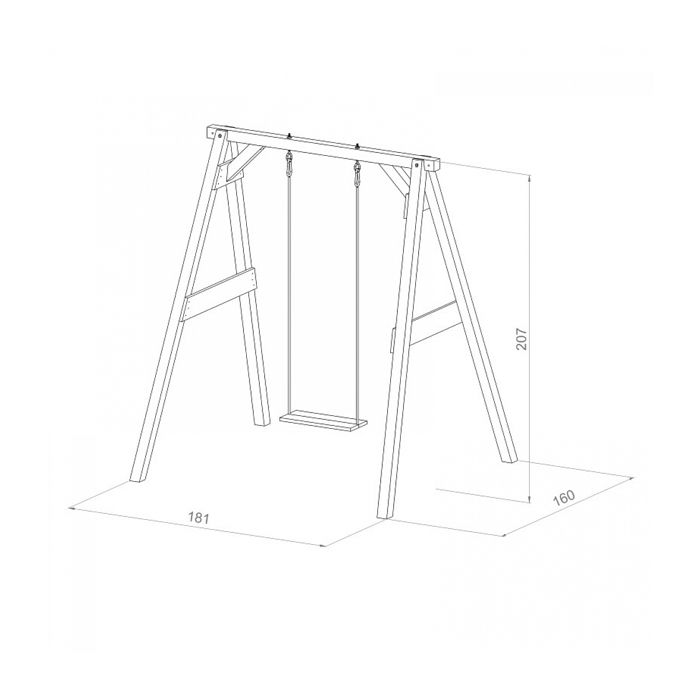 AXI Portique simple en bois 1 balançoire Blanc Marron 160x181x207cm ...