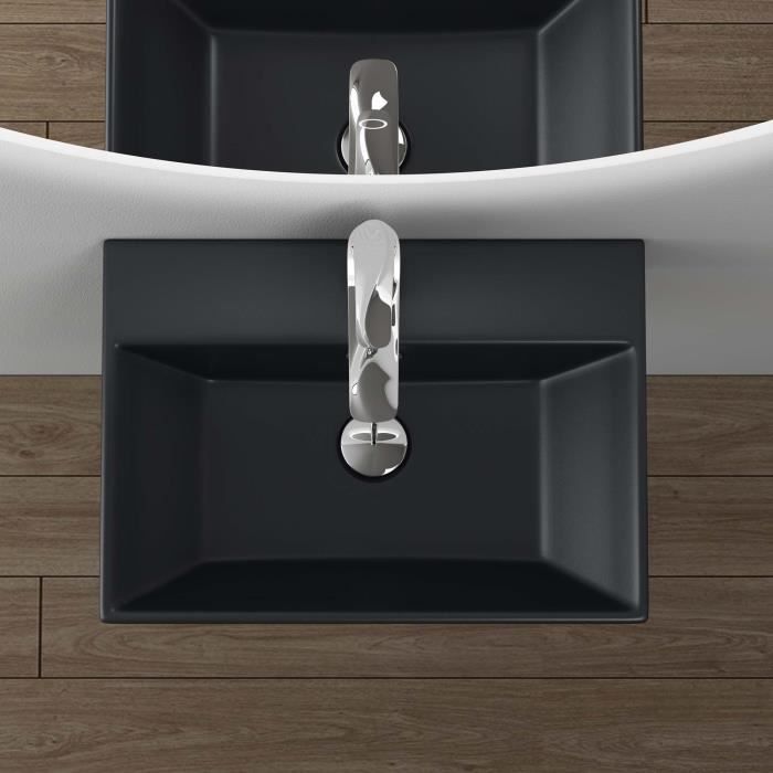 Mai & Mai Vasque à Poser 51x36x13cm Lavabo en Céramique Noir Mat ...