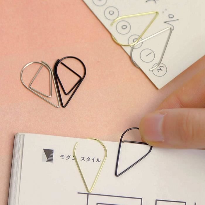 Trombone 100Pcs Forme De Goutte D'Eau Marque-Page Trombone En Métal ...