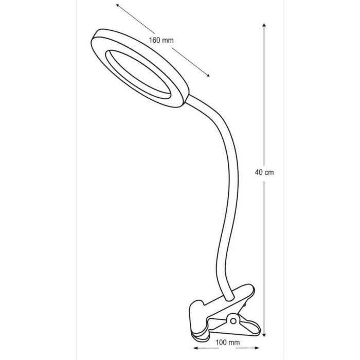 Lampe Flexo Led Bureau Blanc NICE 9W, 3 températures lumière, pince ...
