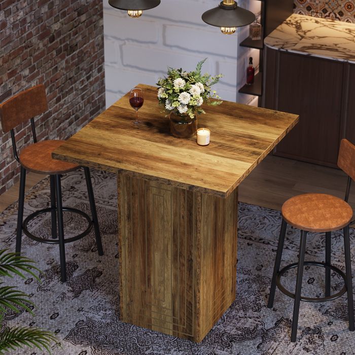 Tribesigns Table de Bar Carrée,90 cm Table à Manger en Bois Pour 2 ...