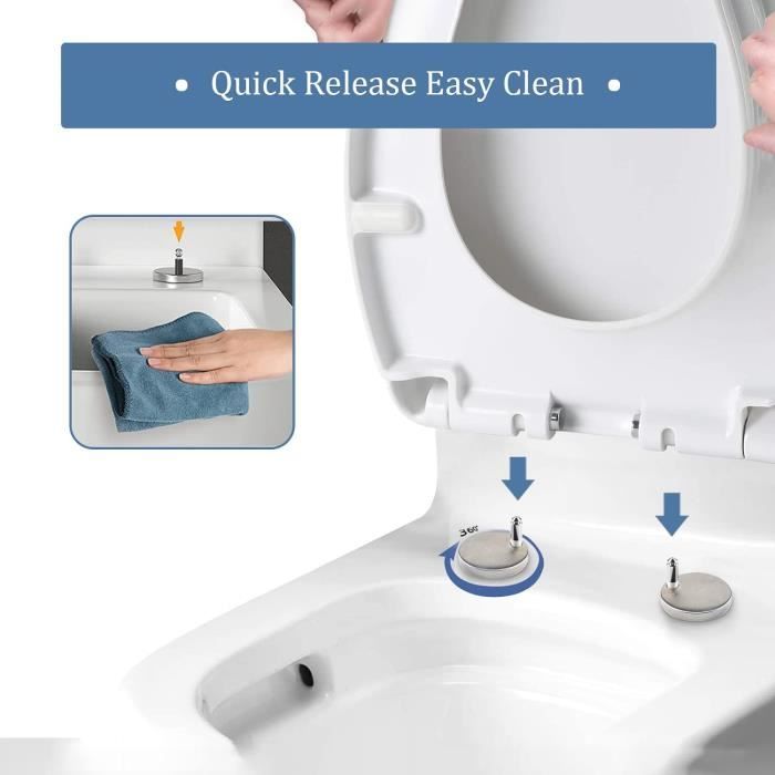 Abattant Wc Blanc Soft Close Heavy Duty Loo Siège Pour Toilettes ...