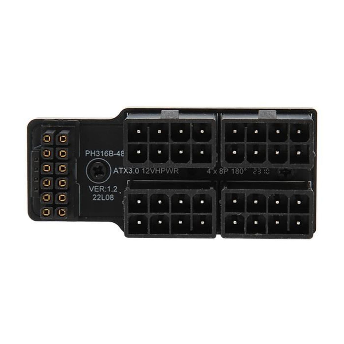 Carte adaptateur d'alimentation pour carte graphique Adaptateur coudé ATX 4 8P vers le haut 32P ...