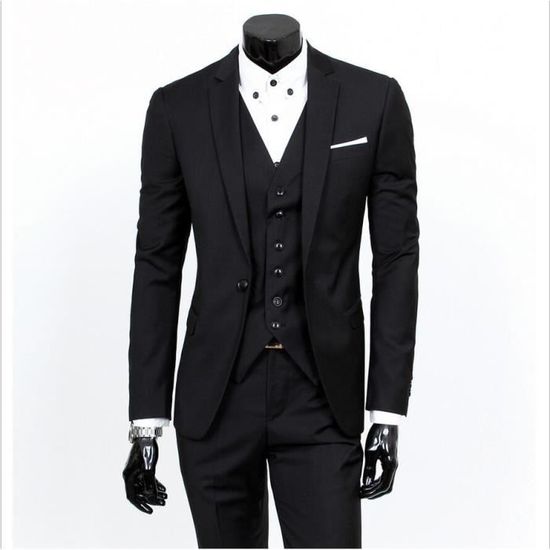 Costume trois pièces Slim Fit noir - Cloud Style - Homme - Adulte noir ...